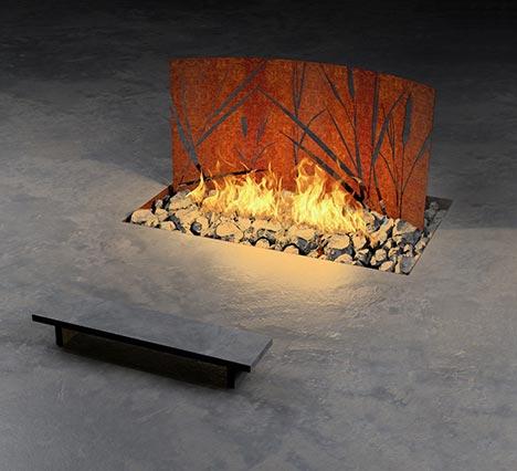 CORTEN STEEL CURVED CUT-OUT WALL – firefeatures